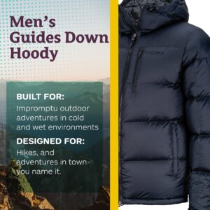 MARMOT Men’s Guides Hoody Jacket | Down-Insulated, Water-Resistant, Lightweight, Jet Black, Large