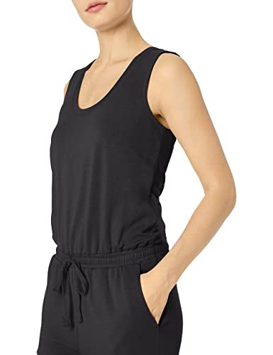 Amazon Essentials Women's Studio Terry Fleece Jumpsuit (Available in Plus Size), Black, Medium