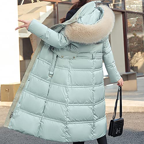 Gamivast 2023 Deals Women's Long Down Coat with Fur Hood Maxi Down Parka Puffer Jacket Quilted Winter Coat 2023 Trendy Patagonia Jacket