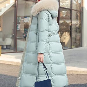 Gamivast 2023 Deals Women's Long Down Coat with Fur Hood Maxi Down Parka Puffer Jacket Quilted Winter Coat 2023 Trendy Patagonia Jacket