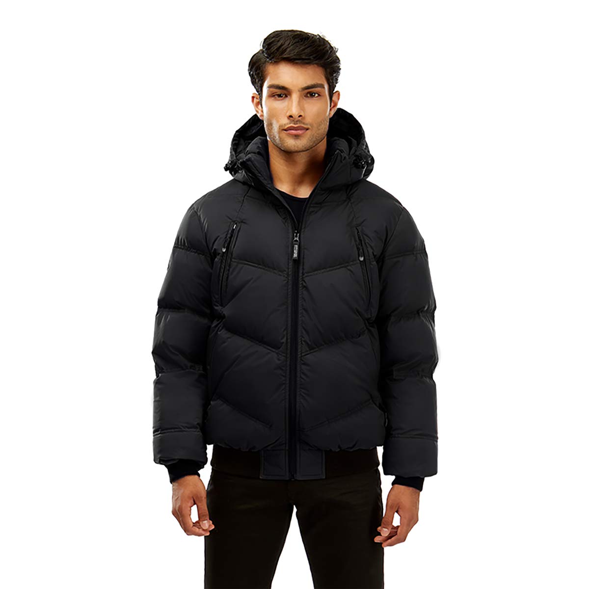 Triple F.A.T. Goose Reizen Puffer Jacket Men - Down Jacket Men - Mens Down Jackets Coats - Mens Down Jacket - Bubble Coat (Black, Medium)