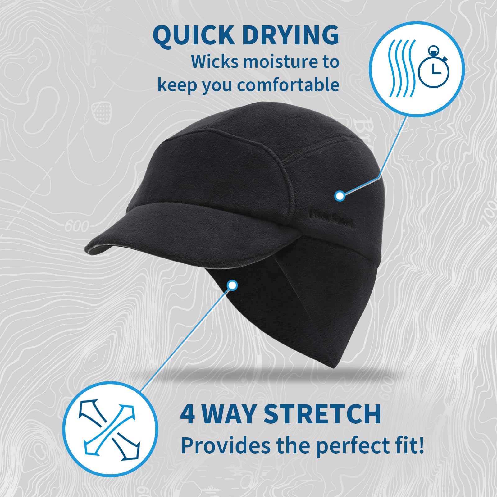 TrailHeads Fleece Ponytail Hat for Women – Trailblazer Reflective Winter Hat with Ponytail Hole for Workouts, Black 2-Pack