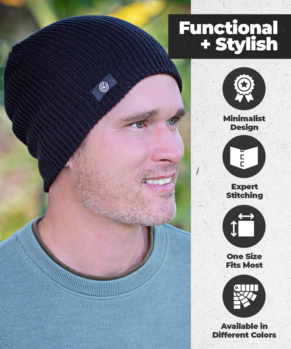 Ultra Soft Beanie for Men & Women - Warm, Comfortable & Stylish - Cozy Ribbed Knit Black