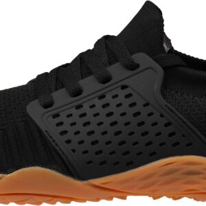 WHITIN Men's Trail Running Shoes Barefoot Minimalist Wide Width Size 14 Low Zero Drop Toe Box Gym Workout Beach Fitness Sport Comfortable Black Gum 48