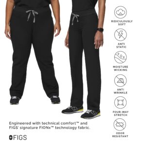 FIGS Livingston Basic Scrub Pants for Women – Black, XXS