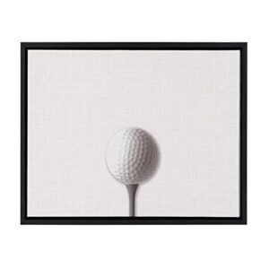 designovation sylvie horizontal golf ball portrait framed canvas wall art, 18x24 black, sporty wall decor for home