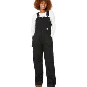 Carhartt womens Loose Fit Washed Duck Insulated Biberall Overall, Black, 2X US