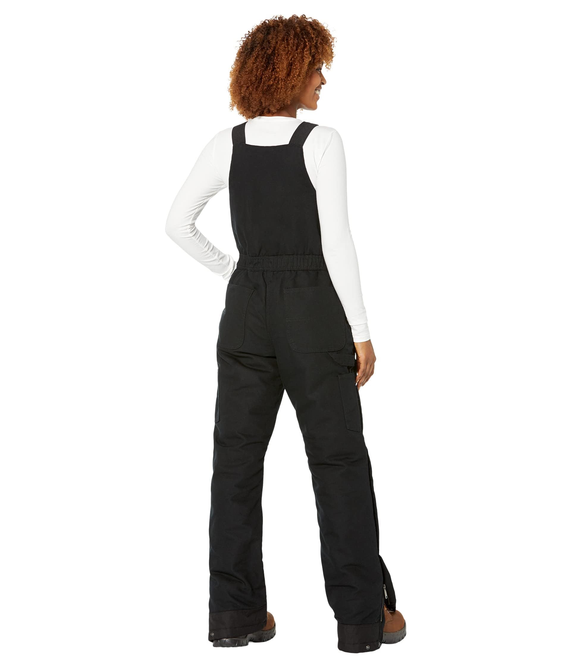 Carhartt womens Loose Fit Washed Duck Insulated Biberall Overall, Black, 2X US