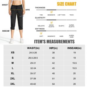 MOCOLY Women's Hiking Capris Pants Outdoor Lightweight Quick Dry Water Resistant UPF 50 Cargo Pants with Zipper Pockets Black M