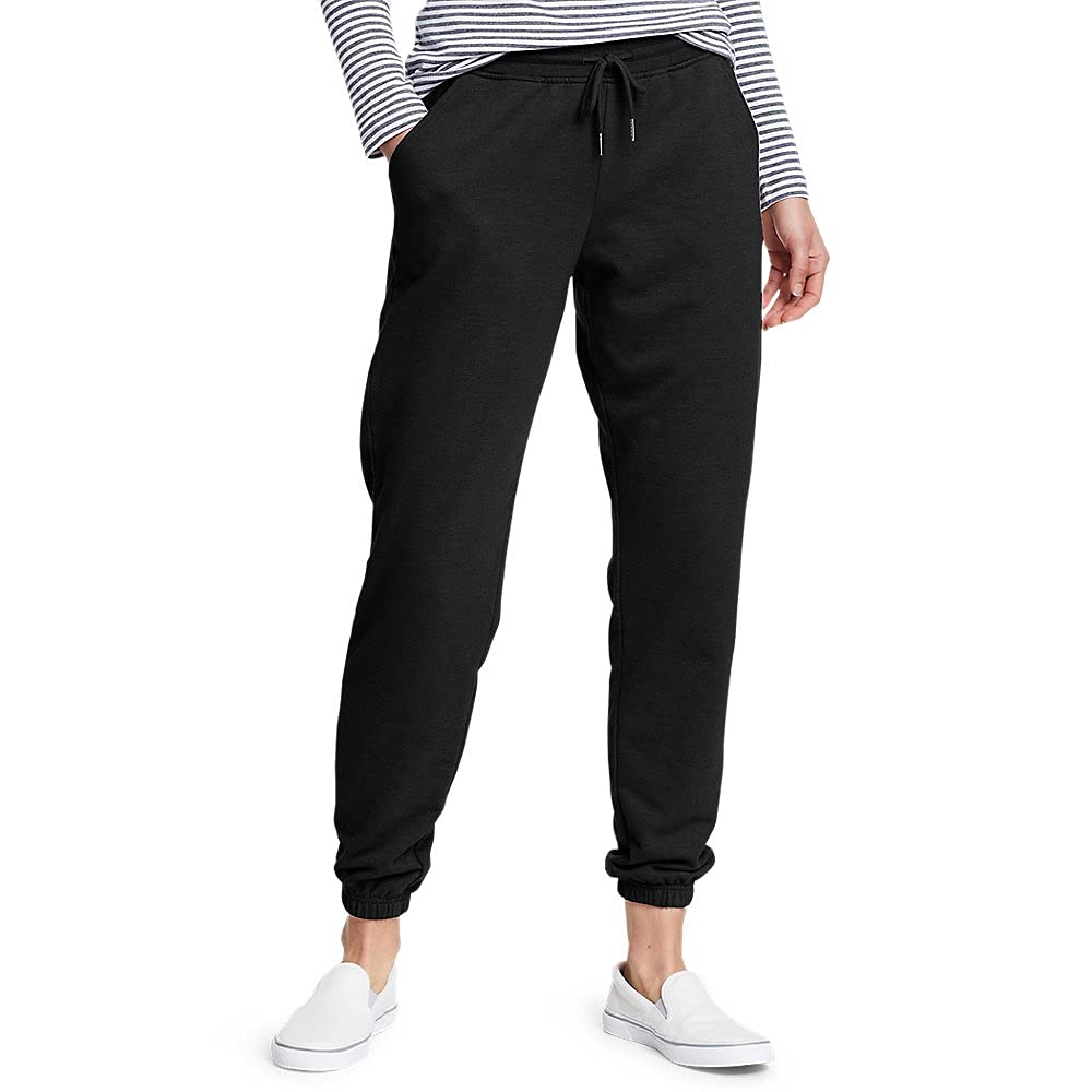 Eddie Bauer Women's Camp Fleece Jogger Pants, Black, Small