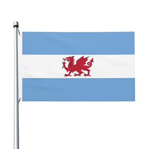 lifangmi double sided flag of the welsh colony in patagonia flag 3x5 ft outdoor flags banners durable patio indoor decorative flags home party funny flags 3by5 flags