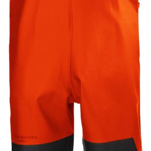 Helly-Hansen Workwear Storm Waterproof Bib Pants for Men Made from Heavy-Duty Breathable PVC-Coated Polyester for Mobility, Dark Orange/Black - Medium