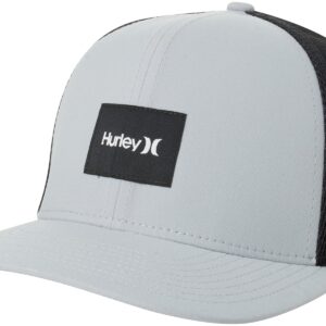 Hurley Men's Caps - Fairway Trucker Mesh Panel Baseball Cap Trucker Hat - Snap Back Hats for Men, Cool Grey/Black