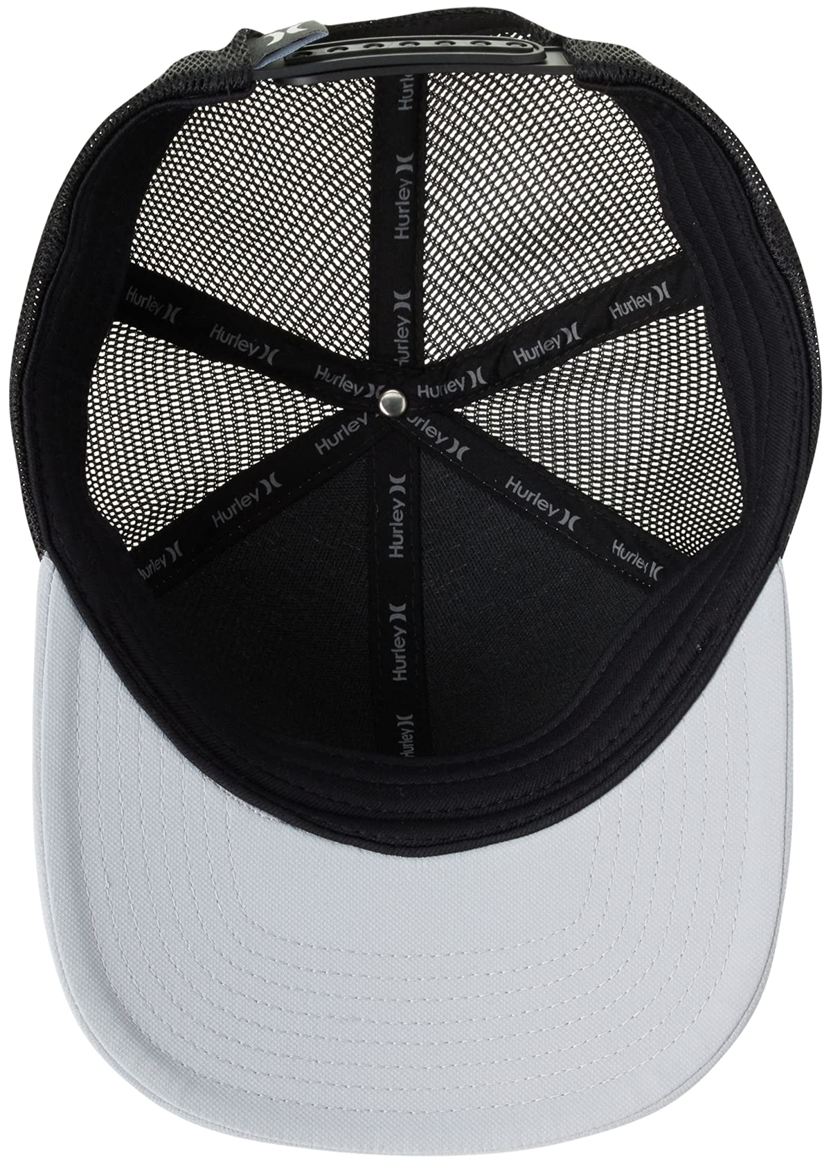 Hurley Men's Caps - Fairway Trucker Mesh Panel Baseball Cap Trucker Hat - Snap Back Hats for Men, Cool Grey/Black