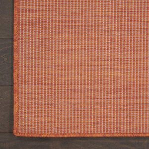 Nourison Positano Indoor-Outdoor Terracotta 4' x 6' Area Rug, Easy Cleaning, Non Shedding, Bed Room, Living Room, Dining Room, Backyard, Deck, Patio (4x6)