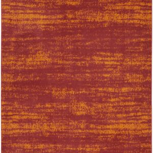 Nourison Essentials Indoor/Outdoor Solid Abstract Red 9' x 12' Area Rug, Easy Cleaning, Non Shedding, Bed Room, Living Room, Dining Room, Backyard, Deck, Patio (9x12)