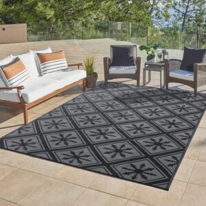 blytieor 8x10 ft waterproof outdoor rugs, portable lightable plastic straw rv rug floor mat area rugs for patio,backyard, camping