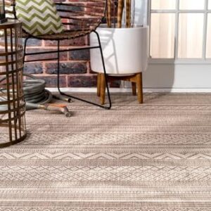 nuLOOM Erlinda Tribal Outdoor Area Rug, 4x6, Beige