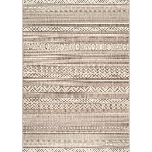 nuLOOM Erlinda Tribal Outdoor Area Rug, 4x6, Beige