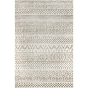 nuLOOM Kamryn Textured Tribal Indoor/Outdoor Area Rug, 4' x 6', Beige, Rectangular, 0.3" Thick