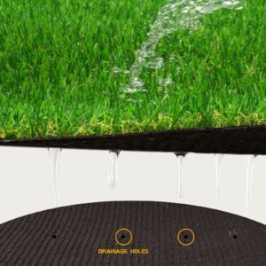 ZGR Artificial Grass Turf Lawn 4' x 6' Outdoor Rug, 0.8" Premium Realistic Turf for Garden, Yard, Home Landscape, Playground, Dogs Synthetic Grass Mat Fake Grass Rug, Rubber Backed with Drain Holes