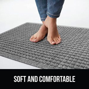 Gorilla Grip Ultra Absorbent Moisture Guard Doormat, Absorbs Up to 1.7 Cups of Water, Stain and Fade Resistant, Spiked Rubber Backing, All Weather Mats Capture Dirt, Indoor Outdoor, 29x17, Grey