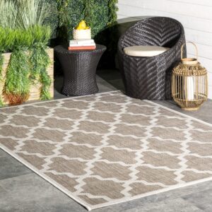 nuloom gina lattice indoor/outdoor accent rug, 2' x 3', taupe, rectangular, 0.1" thick