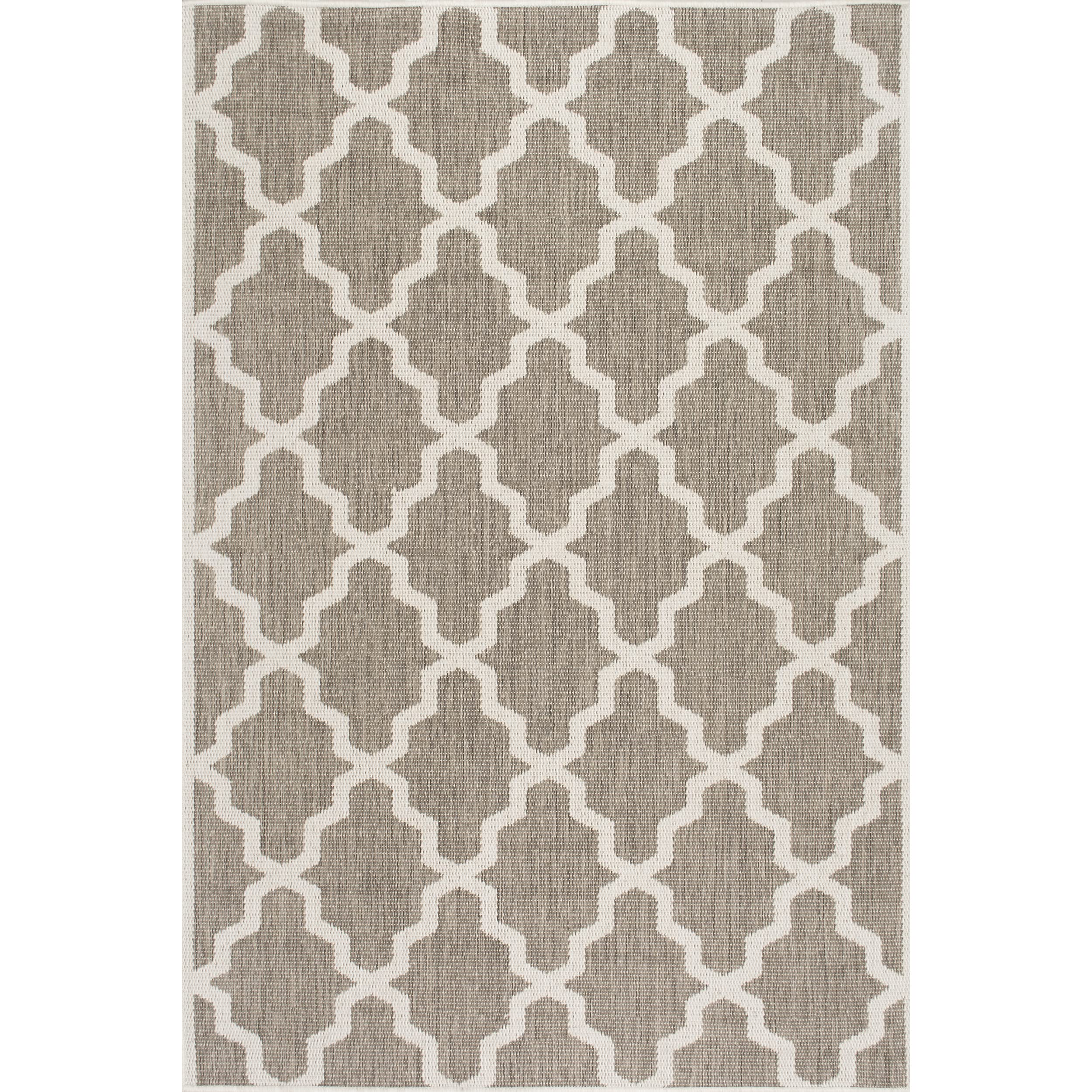 nuLOOM Gina Lattice Indoor/Outdoor Accent Rug, 2' x 3', Taupe, Rectangular, 0.1" Thick