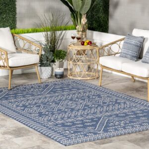 nuloom kandace tribal indoor/outdoor area rug, 3' x 4', blue