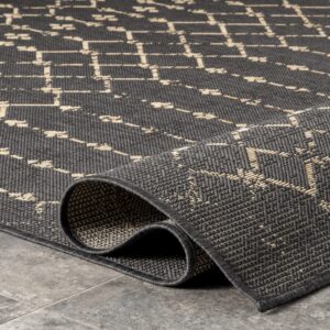 nuLOOM Grayson Moroccan Trellis Indoor/Outdoor Area Rug, 8x10, Charcoal