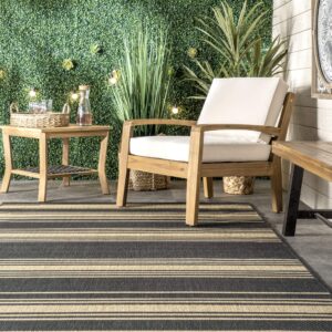 nuLOOMLauren Liess Romy Striped Indoor/Outdoor Area Rug, 8' x 10', Charcoal