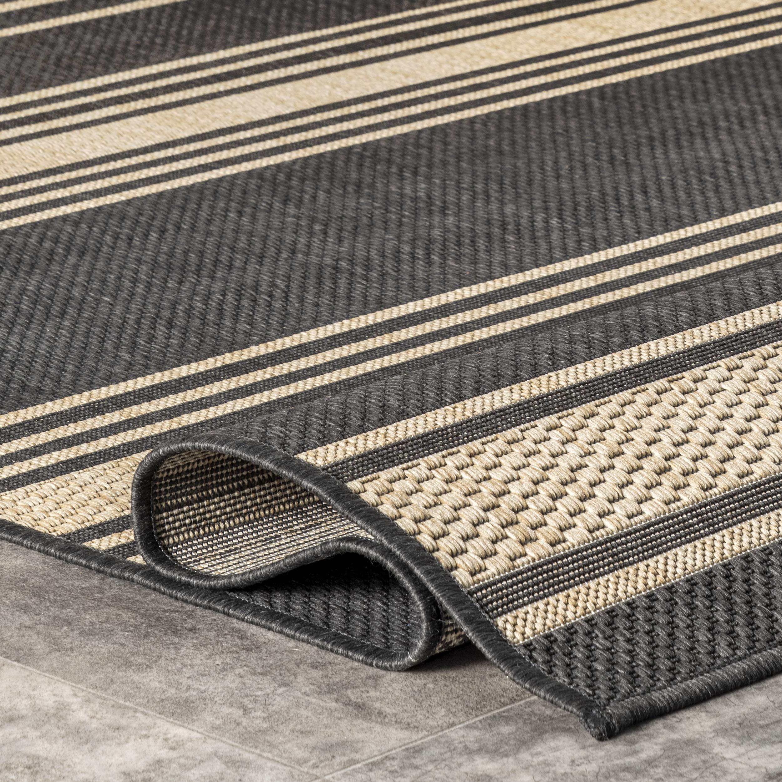 nuLOOMLauren Liess Romy Striped Indoor/Outdoor Area Rug, 8' x 10', Charcoal