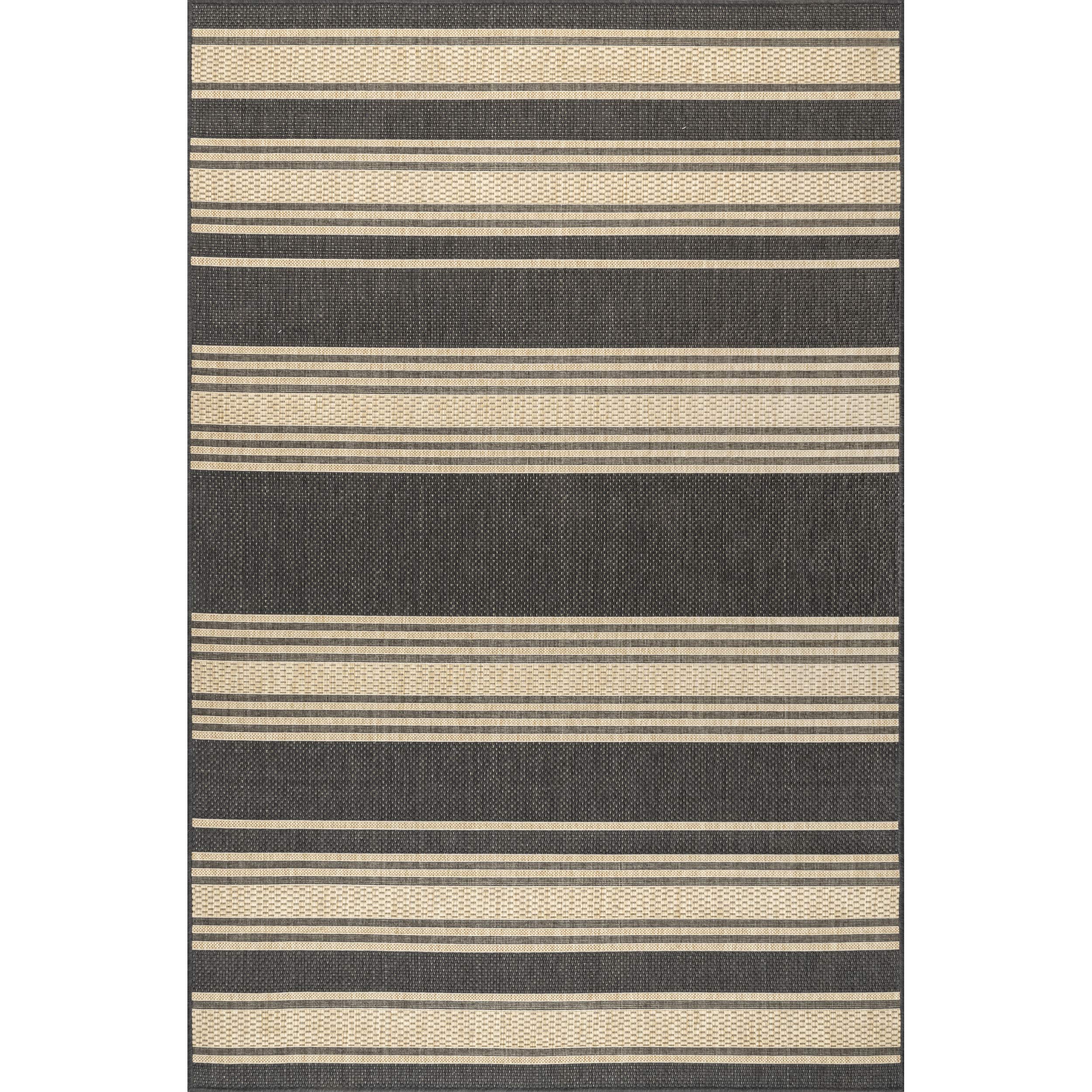 nuLOOMLauren Liess Romy Striped Indoor/Outdoor Area Rug, 8' x 10', Charcoal