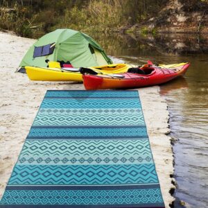 Erbanica Fiesta Premium Quick Dry Reversible Indoor/Outdoor Plastic Rug for RV, Camping, Beach, Picnic, Patio, Pool Side, 4 ft x 6 ft