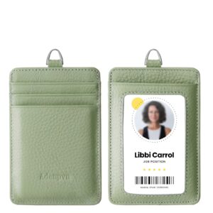 genuine leather id badge holder with lanyard,soft leather id card holder,up to 20 colors and leather grains to choose,frommultiple card slots,vertical work name badge case