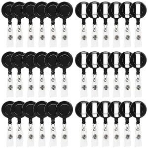 simetufy 36 pack badge reels retractable badge holders badge clip for id holder, name card holder with belt clip, black