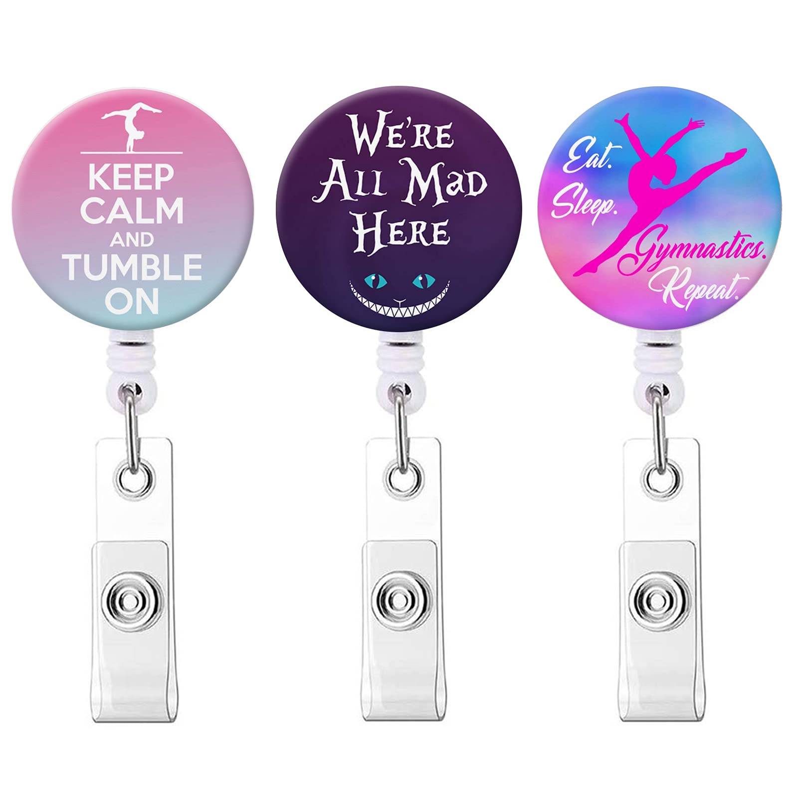 Badge Reel, Retractable Badge Holder Reel with Alligator Clip (Inspirational Art)