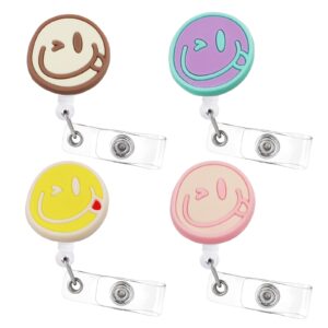 kagnal 4pcs nurse badge reel cute retractable badge holder with clip nursing name card holder for nurse nursing student doctor teacher medical assistant office worker