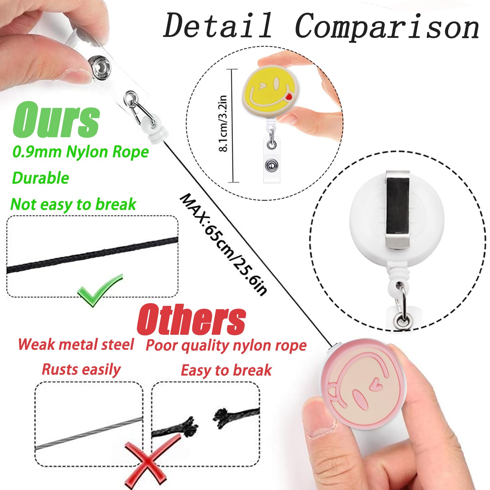 KAGNAL 4Pcs Nurse Badge Reel Cute Retractable Badge Holder with Clip Nursing Name Card Holder for Nurse Nursing Student Doctor Teacher Medical Assistant Office Worker