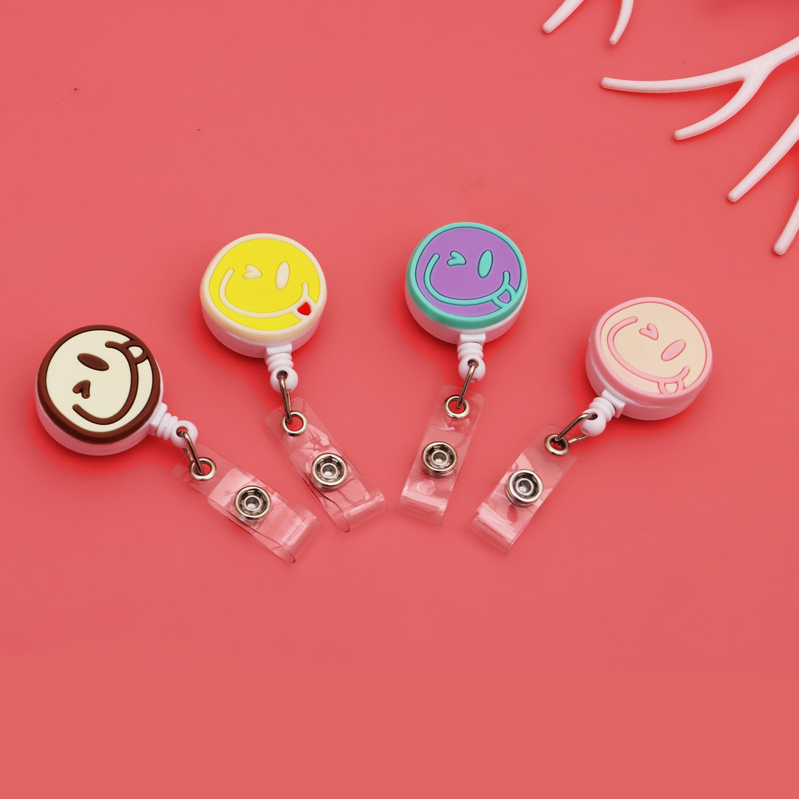 KAGNAL 4Pcs Nurse Badge Reel Cute Retractable Badge Holder with Clip Nursing Name Card Holder for Nurse Nursing Student Doctor Teacher Medical Assistant Office Worker