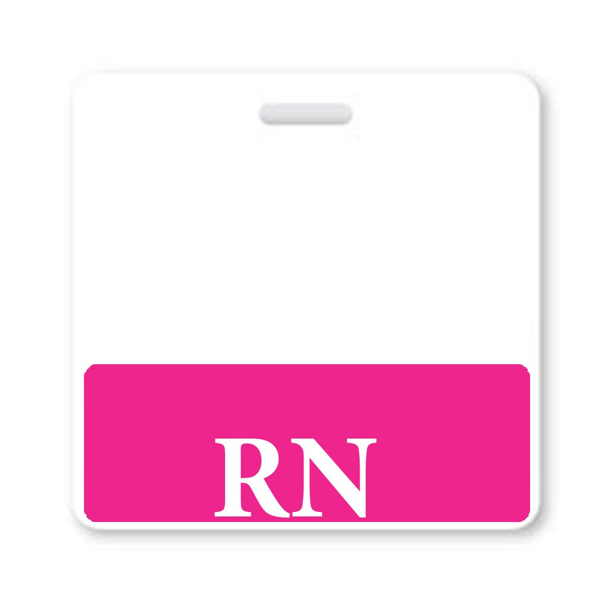 Pink RN Badge Buddy - HORIZONTAL- Heavy Duty Spill Proof & Tear Resistant Cards - Double Sided- Quick Role Identifier ID Buddies for Registered Nurse - Printed in The USA by Specialist ID, Single Item