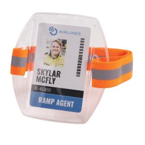 ergodyne - 19951 squids 3386hv high visibility arm band id/badge holder hi-vis orange