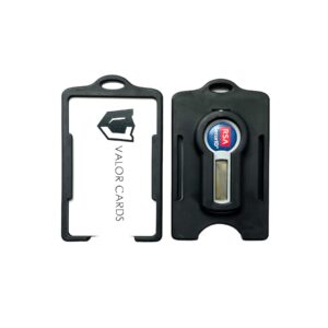 valor cards newest 2023 model rsa token and id badge holder - smooth finish and nearly indestructible (onyx black)