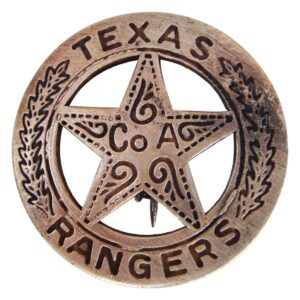 brass texas ranger badge