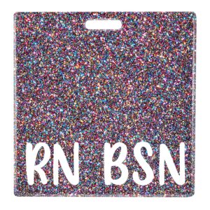 plifal rn bsn badge buddy card holder nurse nursing accessories registered nurse baccalaureate of science in nursing glitter colorful horizontal id name identification tags hospital work gifts