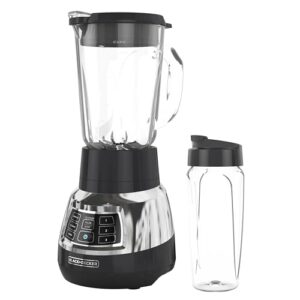 black+decker bl1400dg-p quiet stainless steel blender with cyclone glass cup