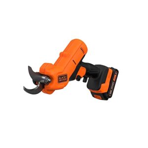 black+decker 20v max* cordless pruner kit, power pruning shears, battery and charger included (bcpr320c1)