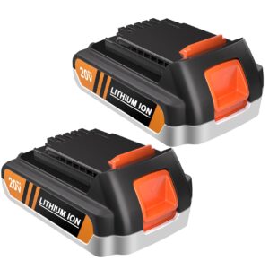 leisuda 2 pack 20v 3.0ah battery lbxr20 compatible for black and decker 20v lithium battery lbxr20 lb20 lbx20 lb2x4020 lbxr20b-2 lbxr2020-ope compatible for black decker 20v power tools