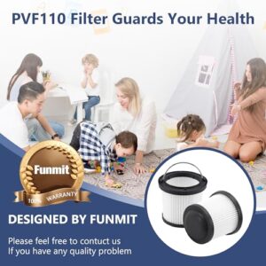 4 Pack PVF110 Replacement Filter for Black and Decker Handheld Pivot Vacuums PHV1810, PHV1210, PHV1410, BDH2000PL, BDH2020FLFH, BDH1620FLFH, Part # 90552433, Washable Hand Vac Filters