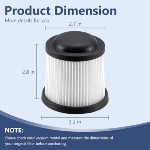 4 Pack PVF110 Replacement Filter for Black and Decker Handheld Pivot Vacuums PHV1810, PHV1210, PHV1410, BDH2000PL, BDH2020FLFH, BDH1620FLFH, Part # 90552433, Washable Hand Vac Filters